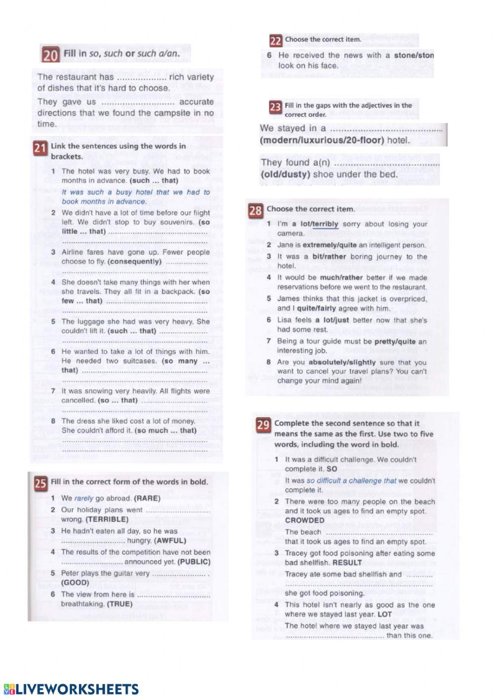 Adjectives and … | Free Interactive Worksheets | 5430367