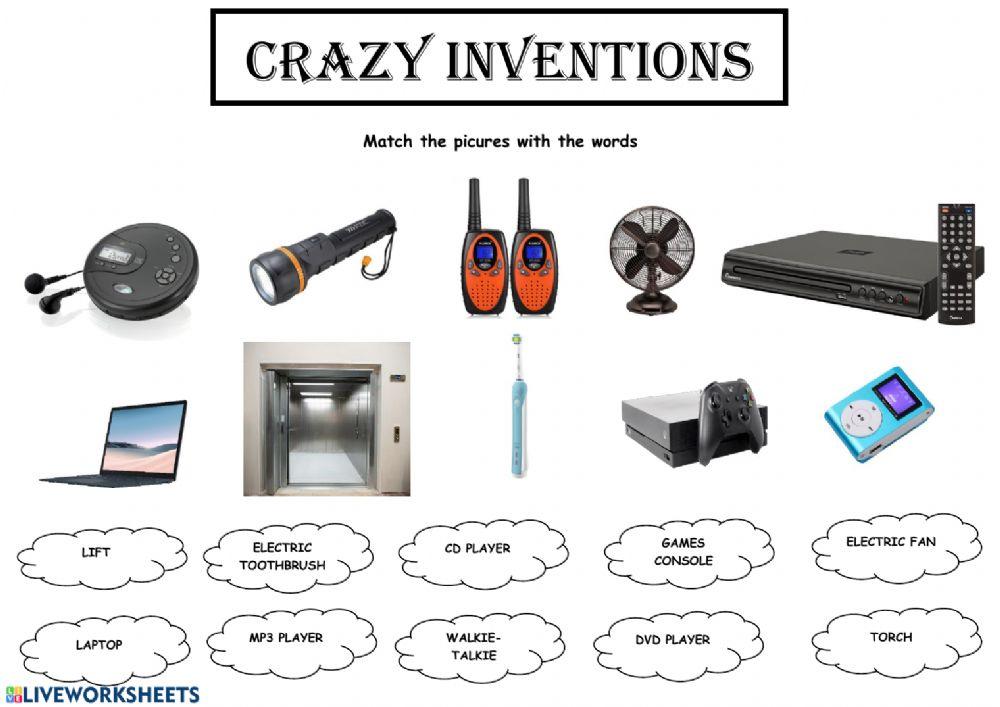 Crazy inventions | Free Interactive Worksheets | 75143