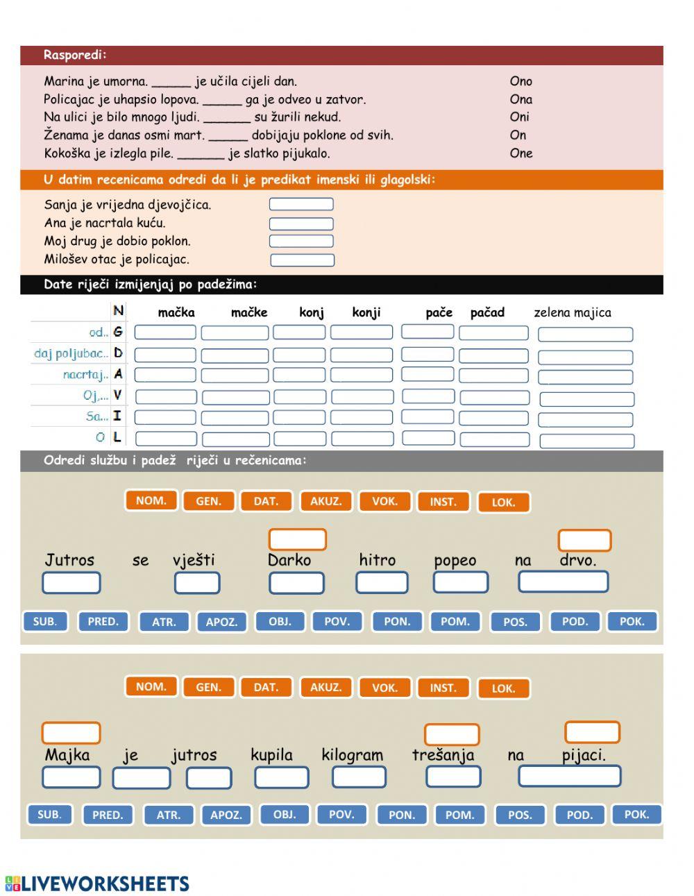 74018 | Gramatika | Danijela Vuksanovic | LiveWorksheets