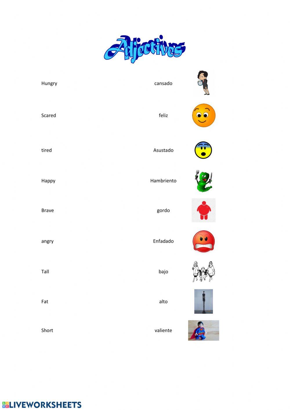 Adjectives online exercise for 1st | Live Worksheets