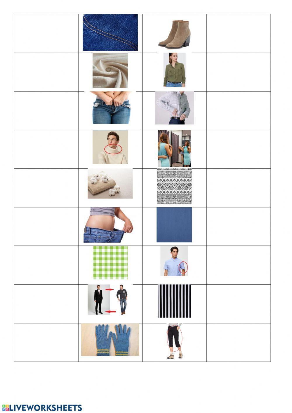 Clothes exercise for Upper-intermediate | Live Worksheets