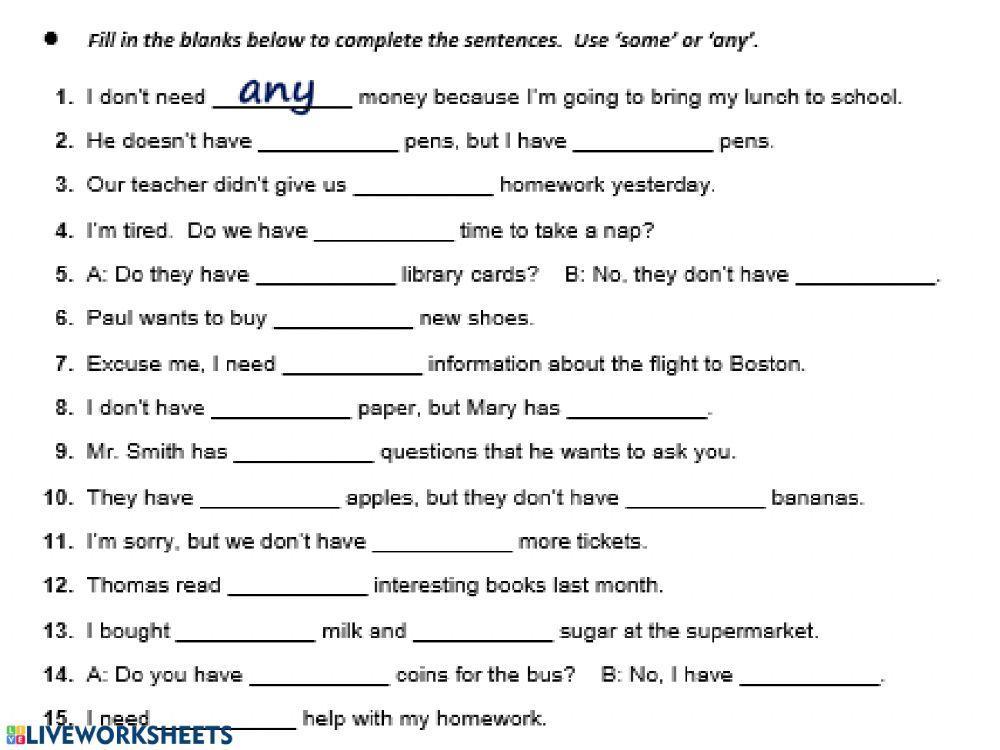 Quantifiers | Free Interactive Worksheets | 75602