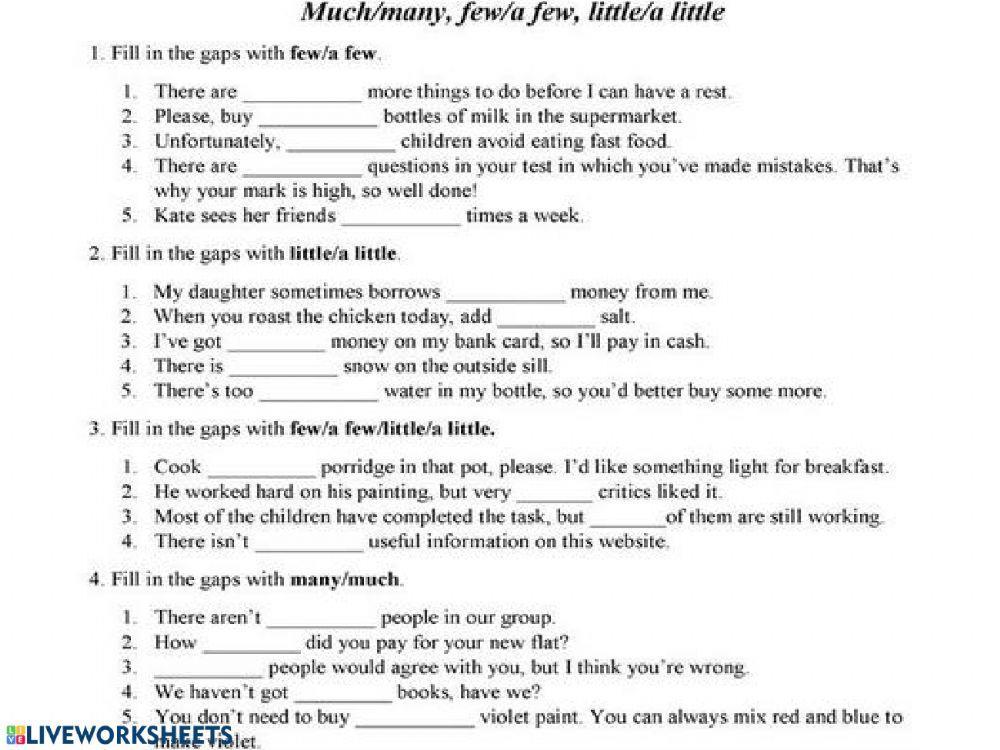 Quantifiers | Free Interactive Worksheets | 75602