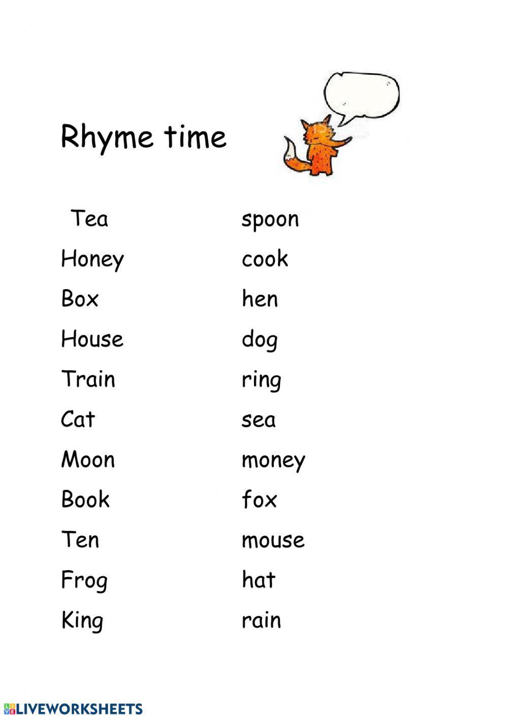 75756 | Rhyme time | Zuzana Najvarkova | LiveWorksheets