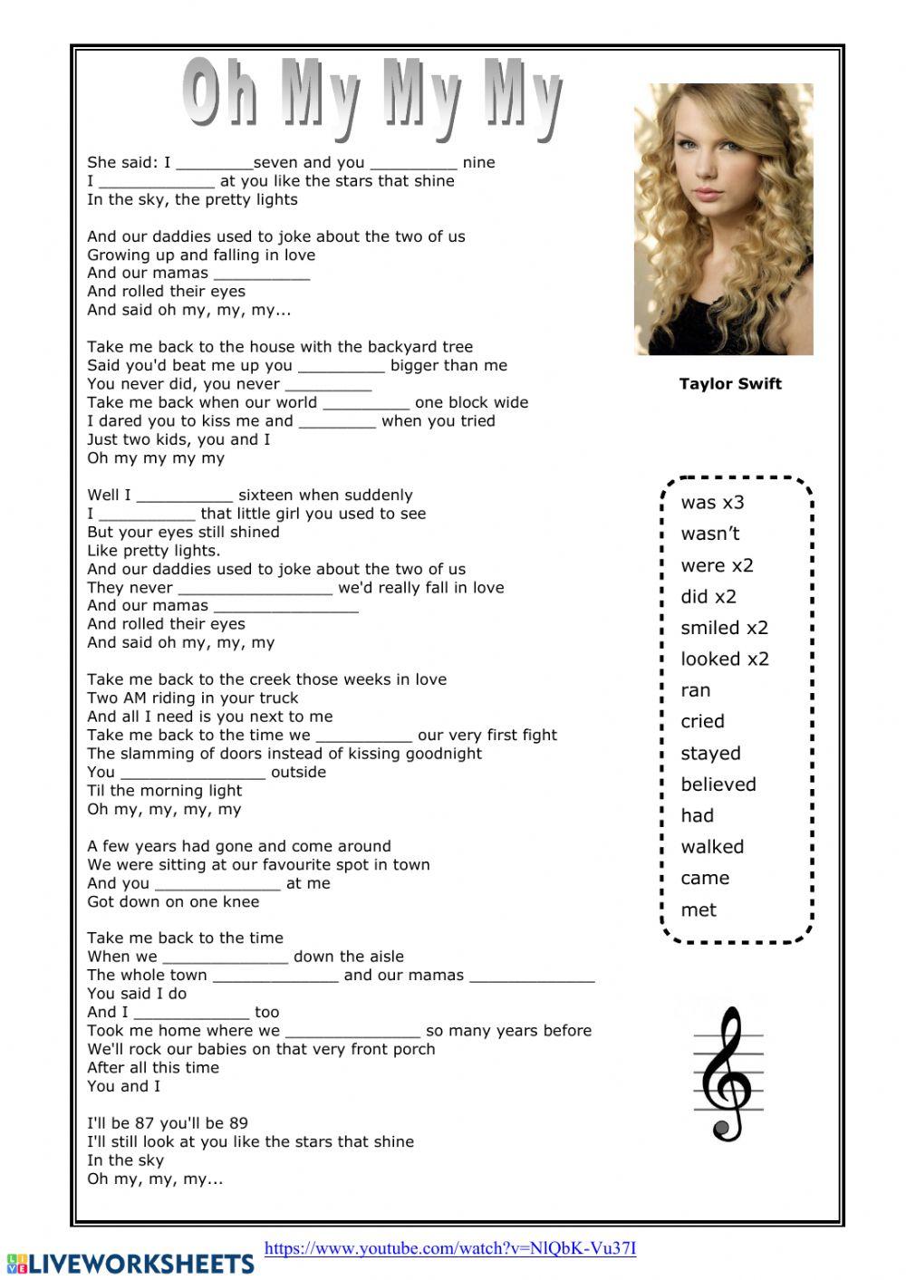 English Worksheets Taylor Swift Song Lesson - vrogue.co English Worksheets Taylor Swift Song Lesson - vrogue.co