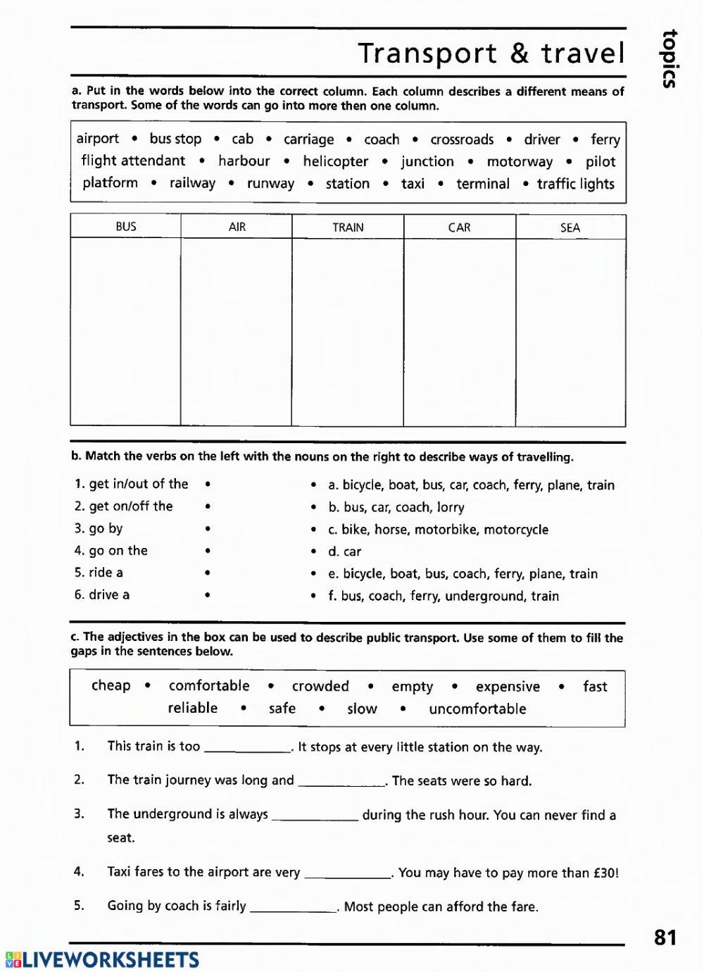 PET Reading Part 5 and vocab. online exercise for | Live Worksheets