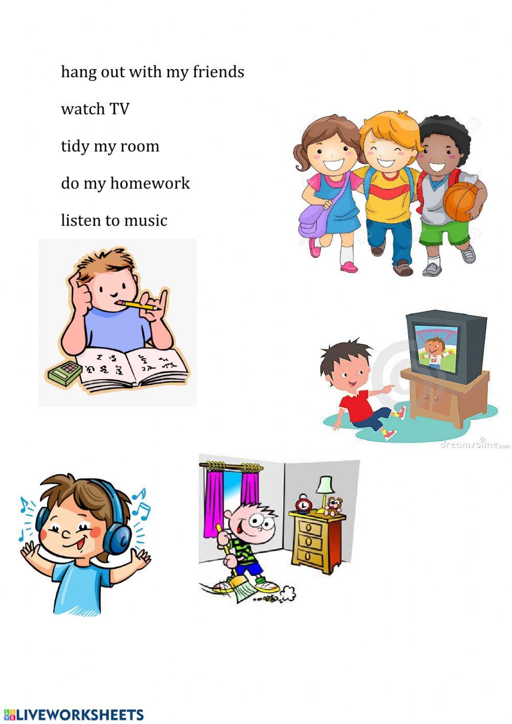 76203 | Daily activities | KingaP | LiveWorksheets