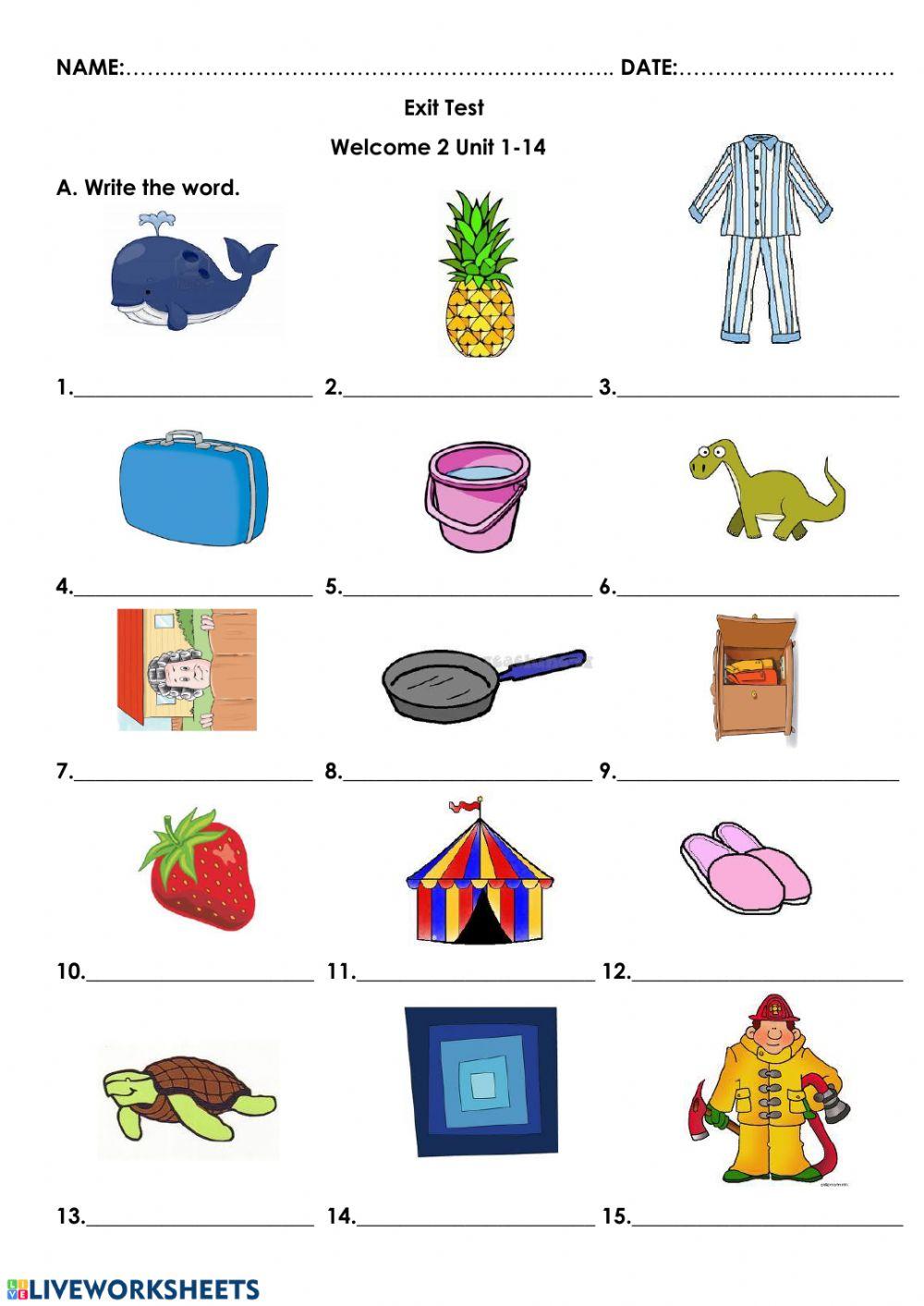 Welcome 2 unit 14 Exit test 76634 | dobrayazlaya | Live