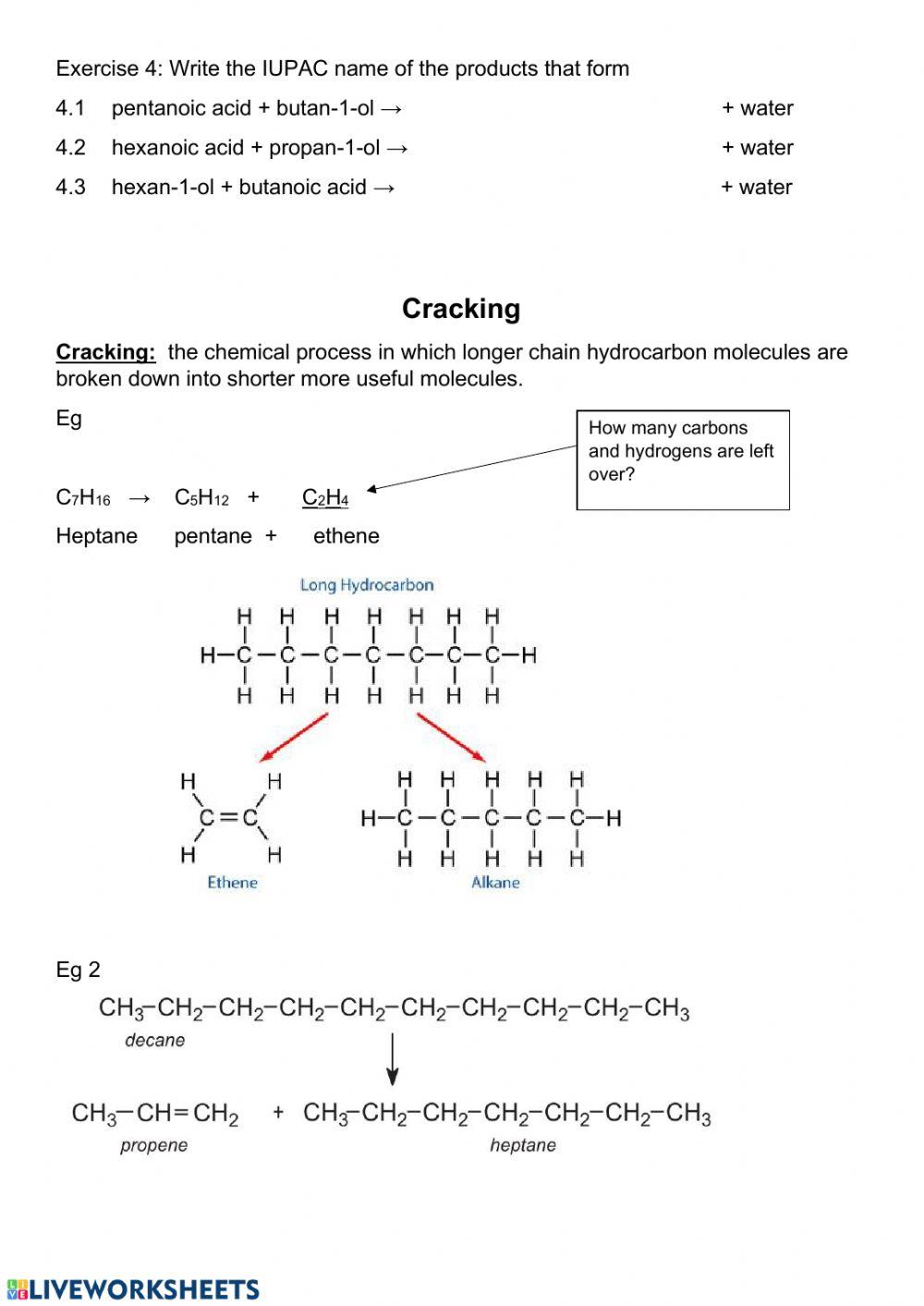 Organic chem co… | Free Interactive Worksheets | 76728