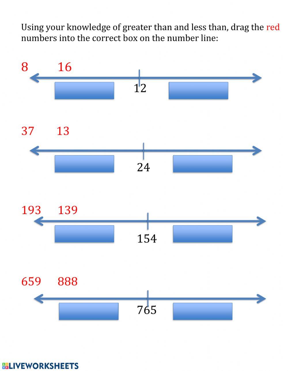 Greater Than Le… | Free Interactive Worksheets | 76943