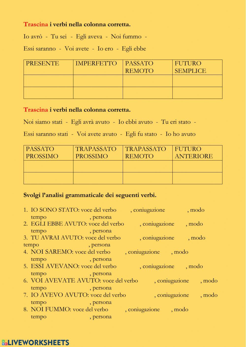 essere e avere … | Free Interactive Worksheets | 59971