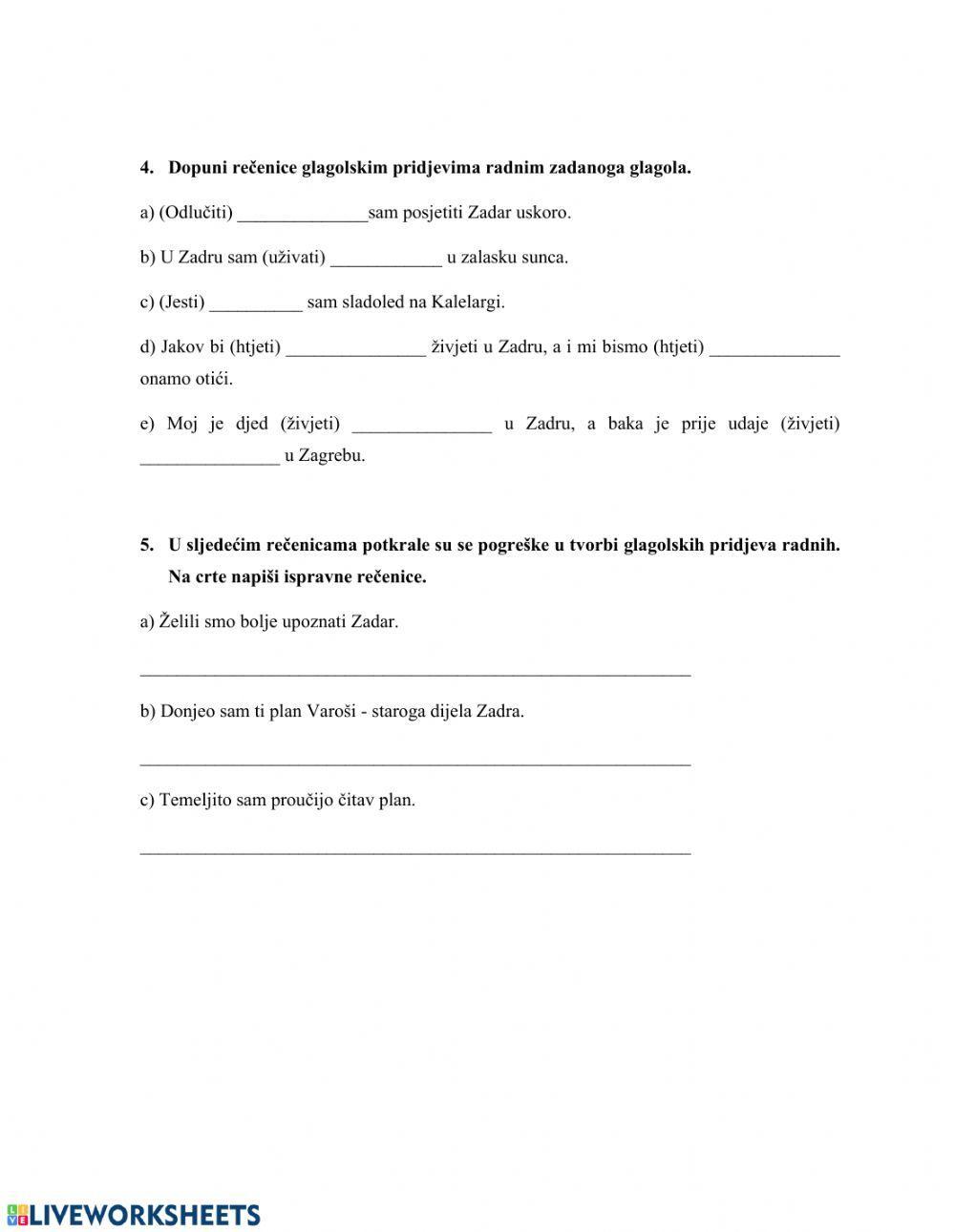 Glagolski pridj… | Free Interactive Worksheets | 77254