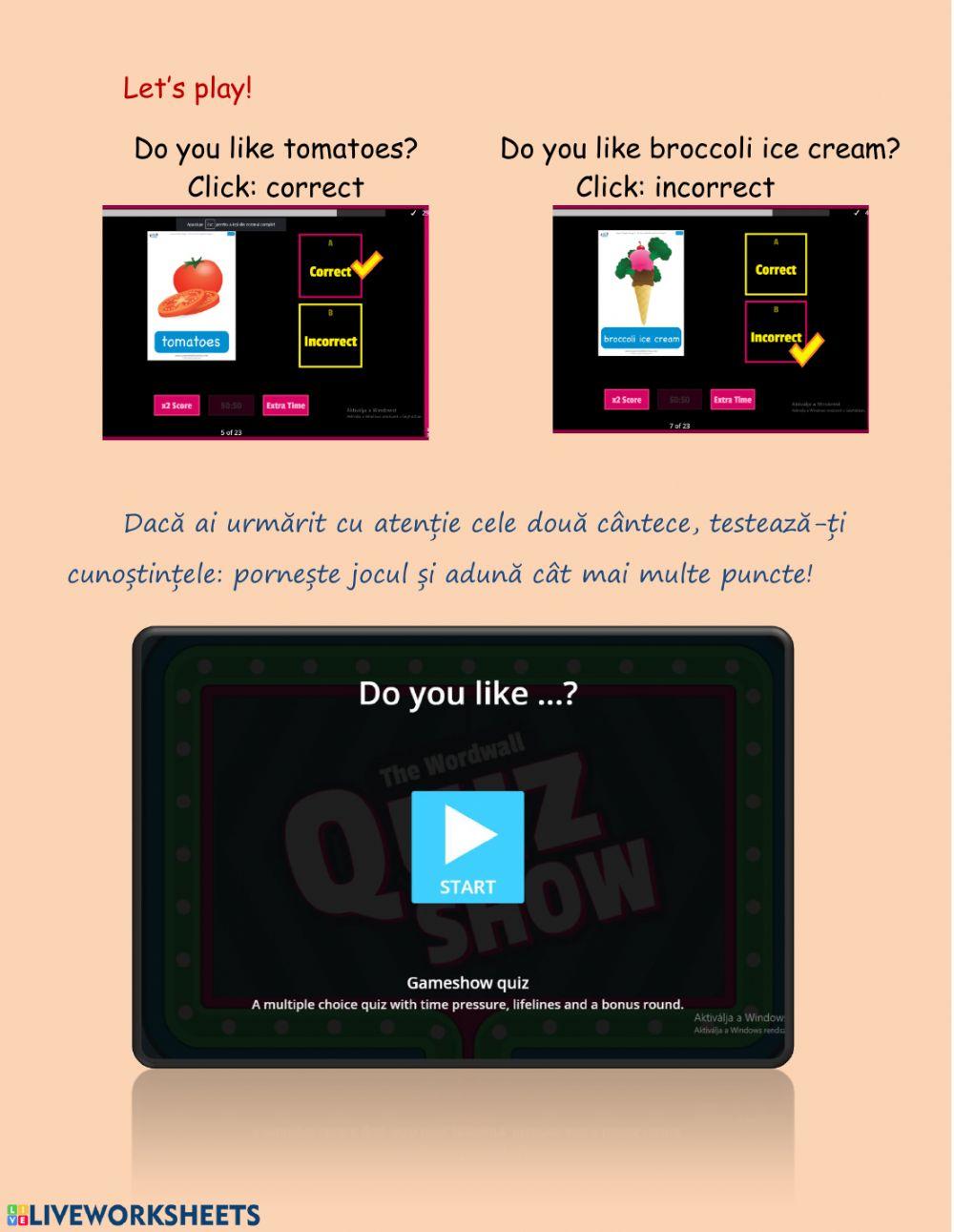 Do you like ...? | Free Interactive Worksheets | 5434480