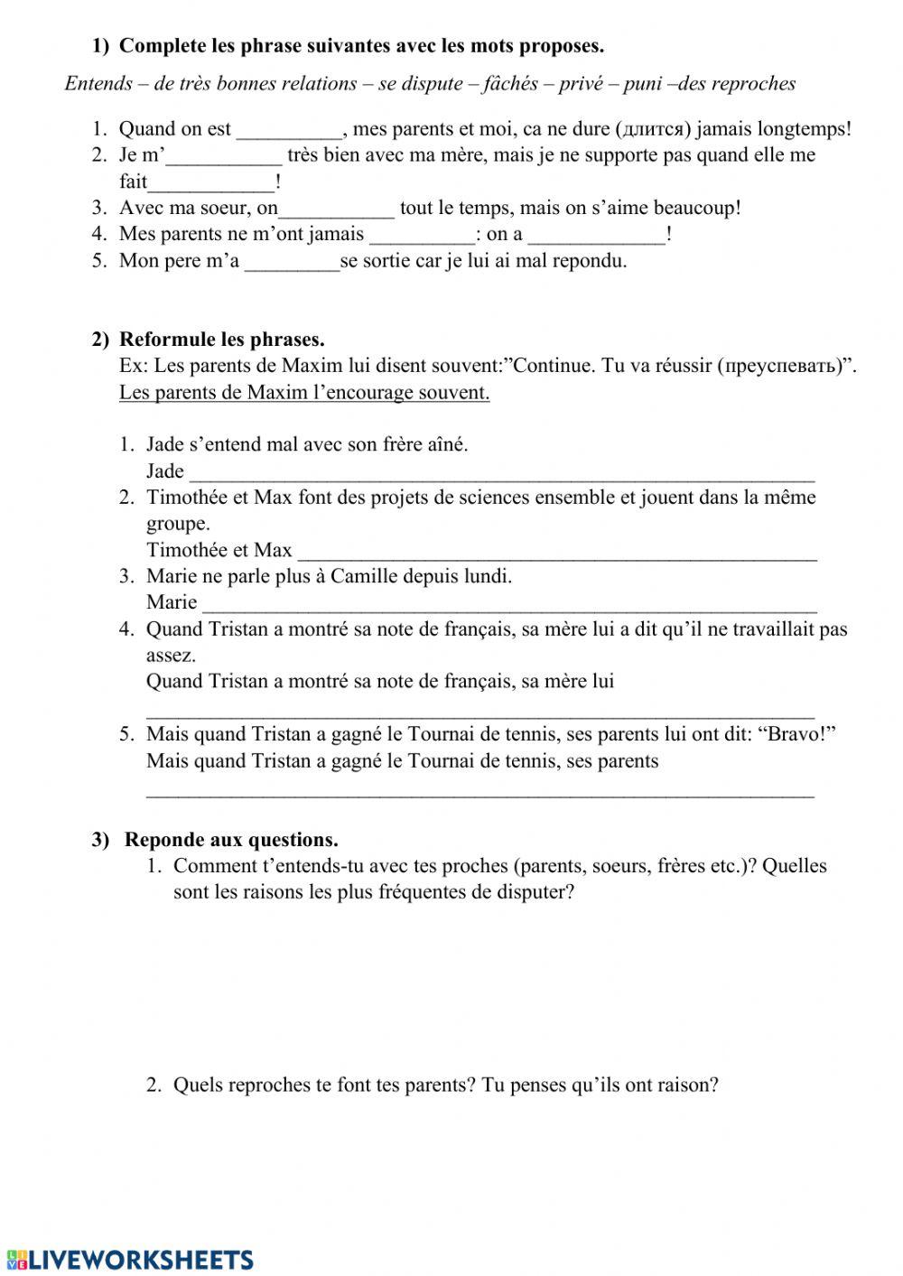 Adosphere 4 (Unite 2) | LiveWorksheets | 77898