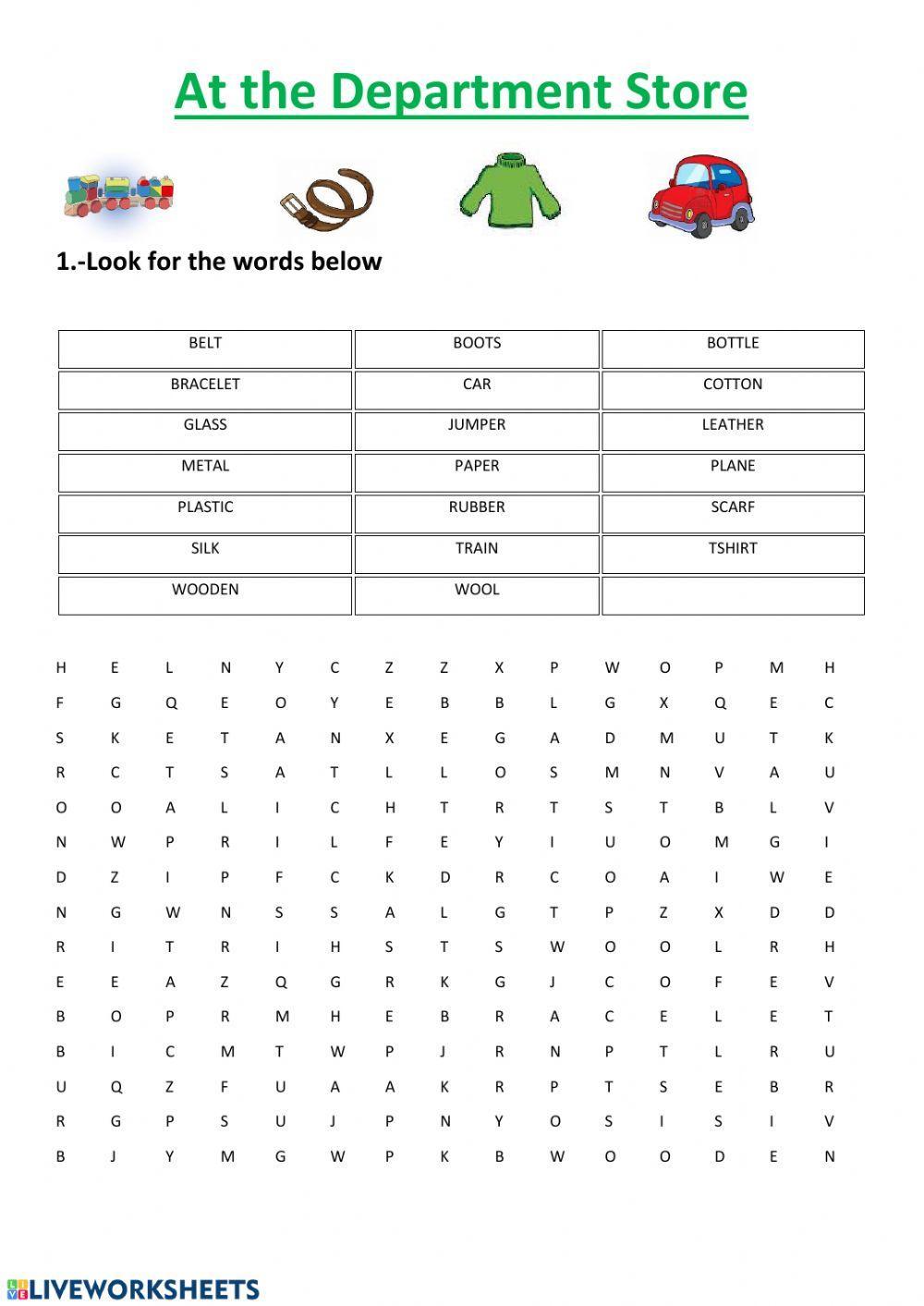 At the Departme… | Free Interactive Worksheets | 78148