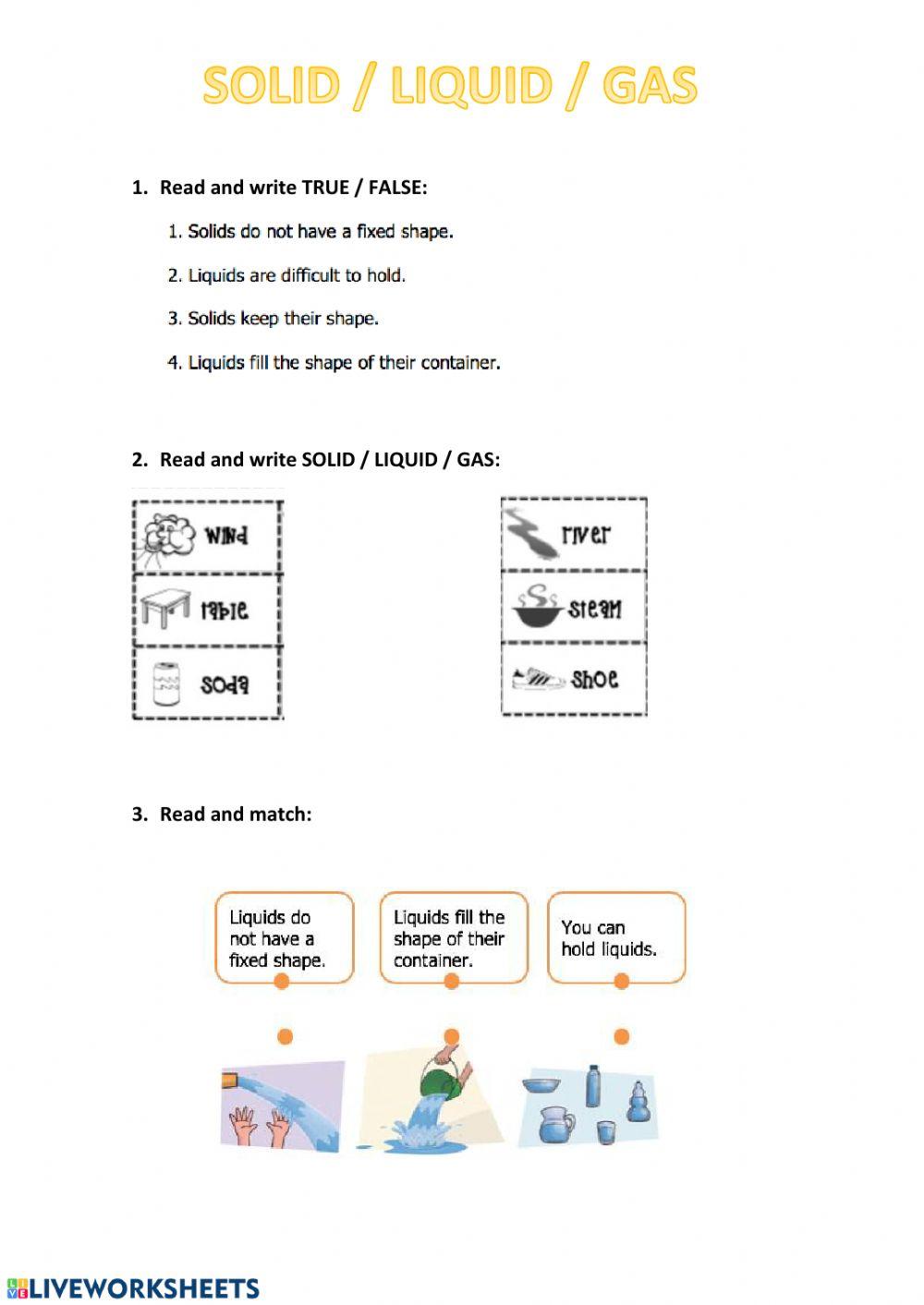 solid liquid gas properties worksheet