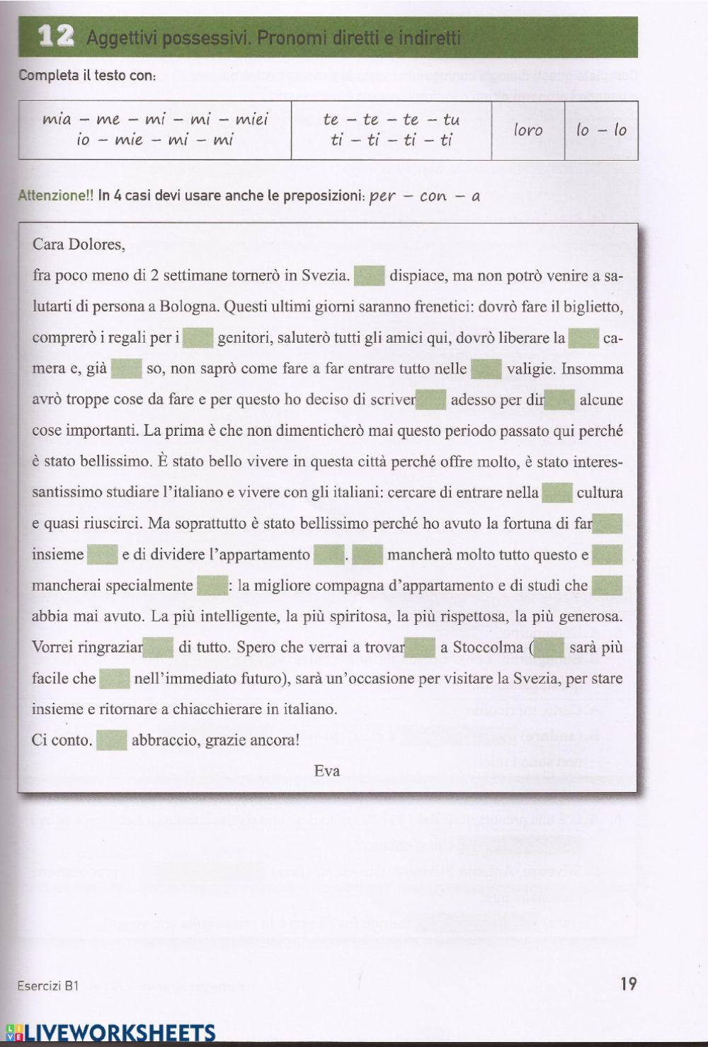 5436274 | ESERCIZI PRONOMI RIFLESSIVI , PREPOSIZIONI
