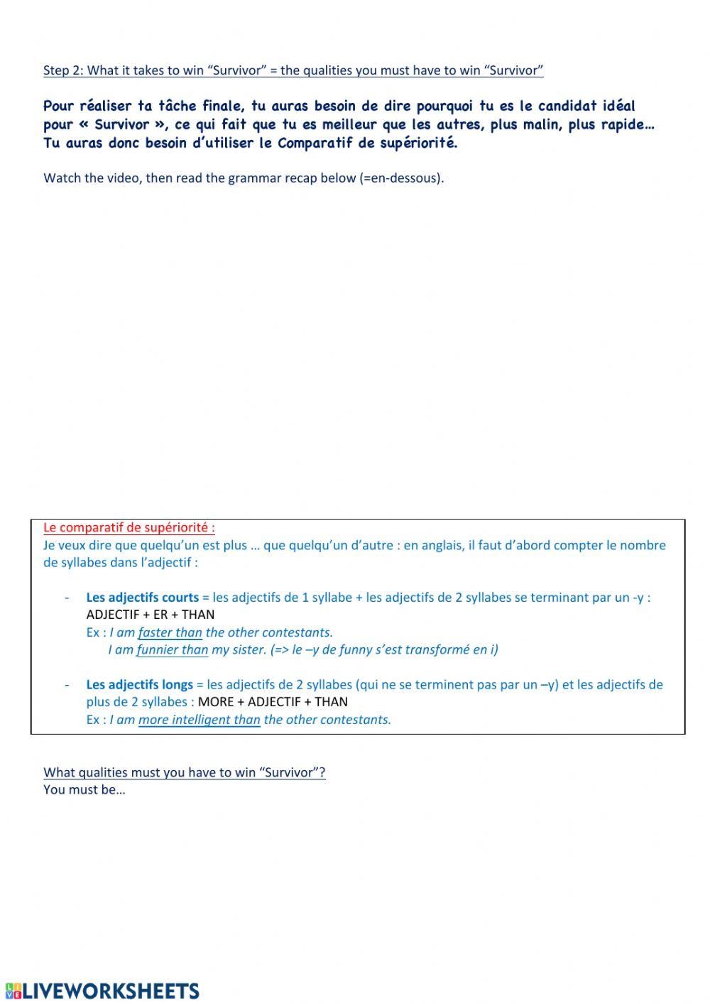 Unit 6: Survivo… | Free Interactive Worksheets | 78893