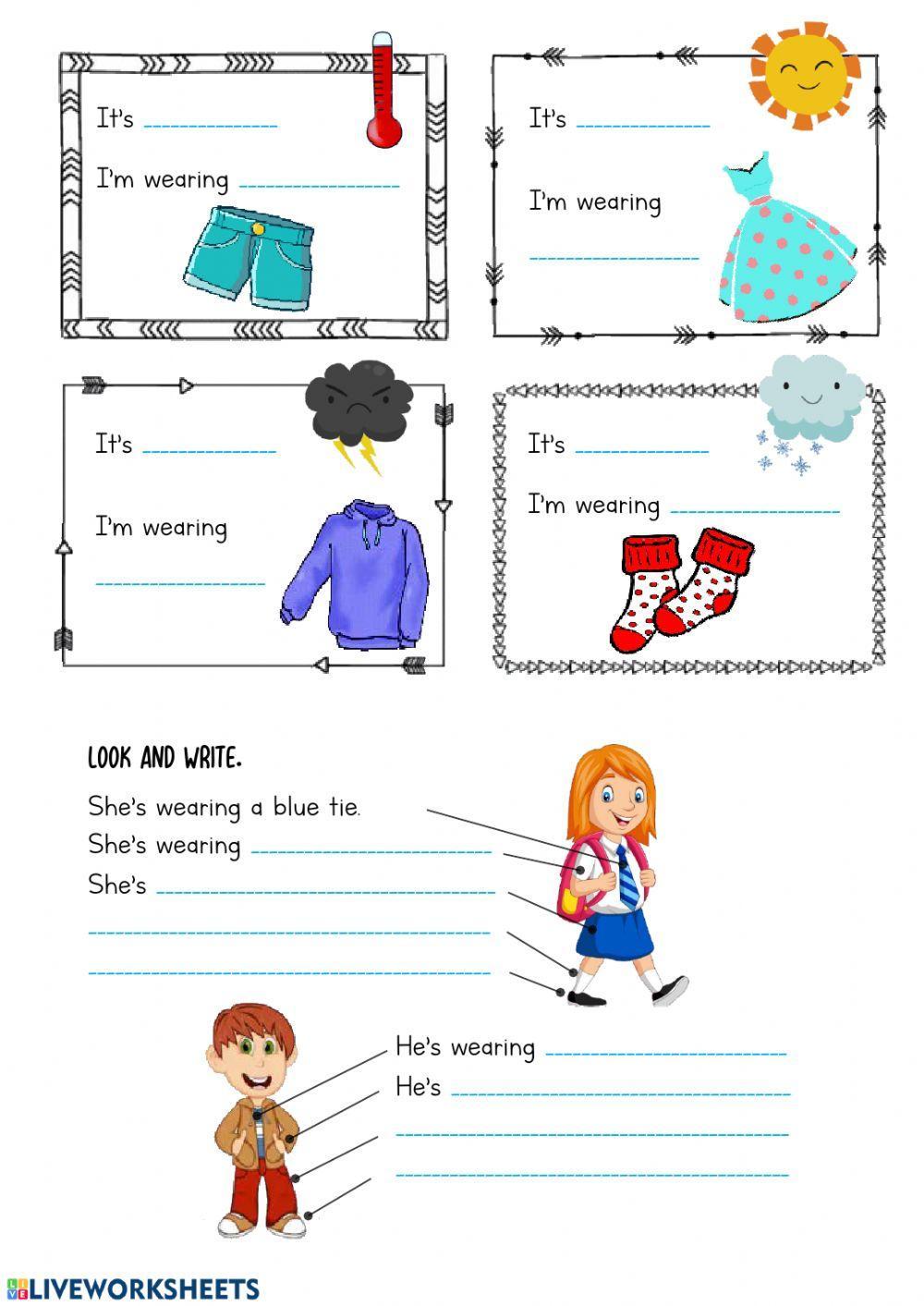 Clothes worksheet for Grades 1-2 | Live Worksheets