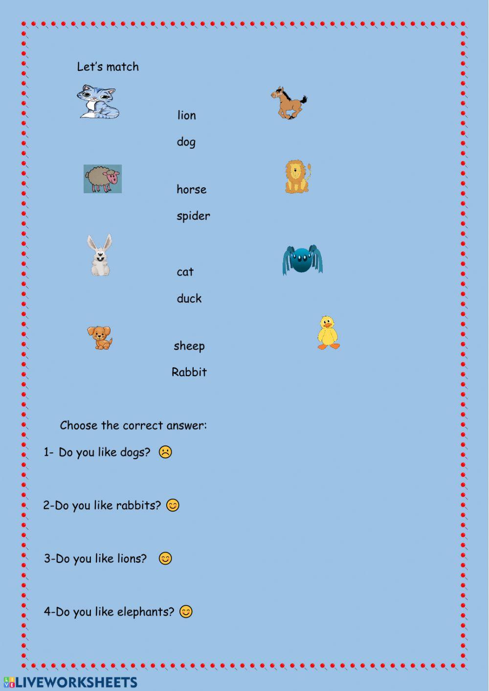 Animals-Unit 10 worksheet | Live Worksheets
