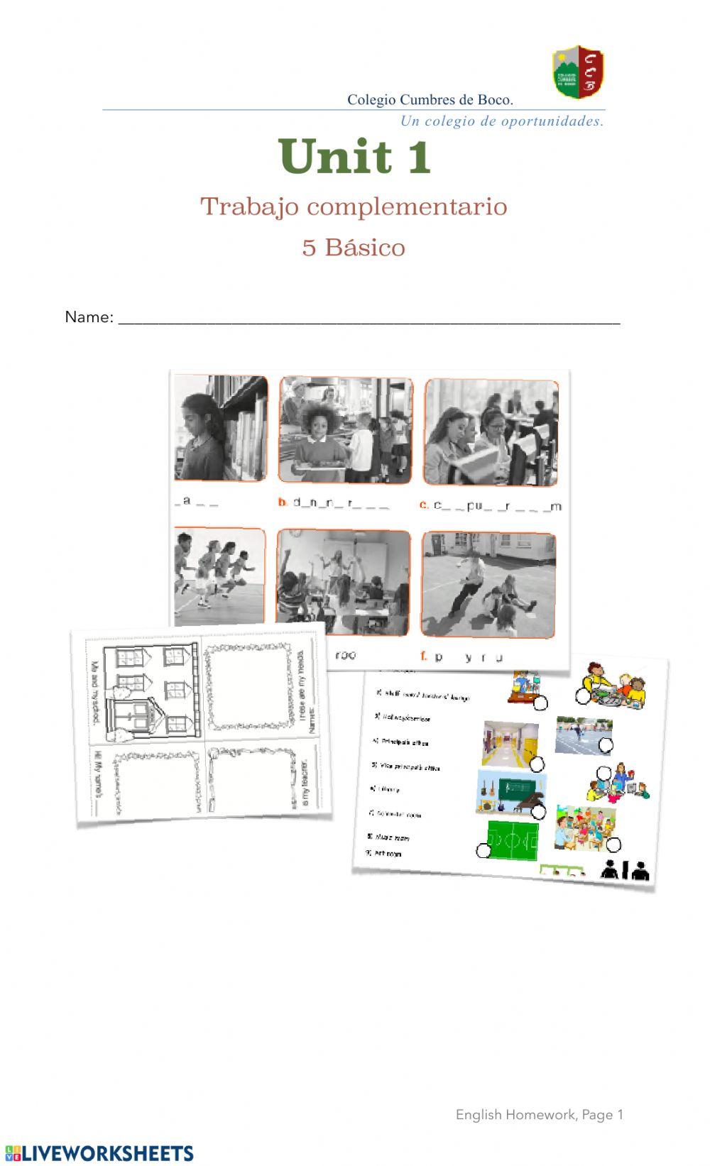 Trabajo complementario inglés 5 básico worksheet | Live Worksheets