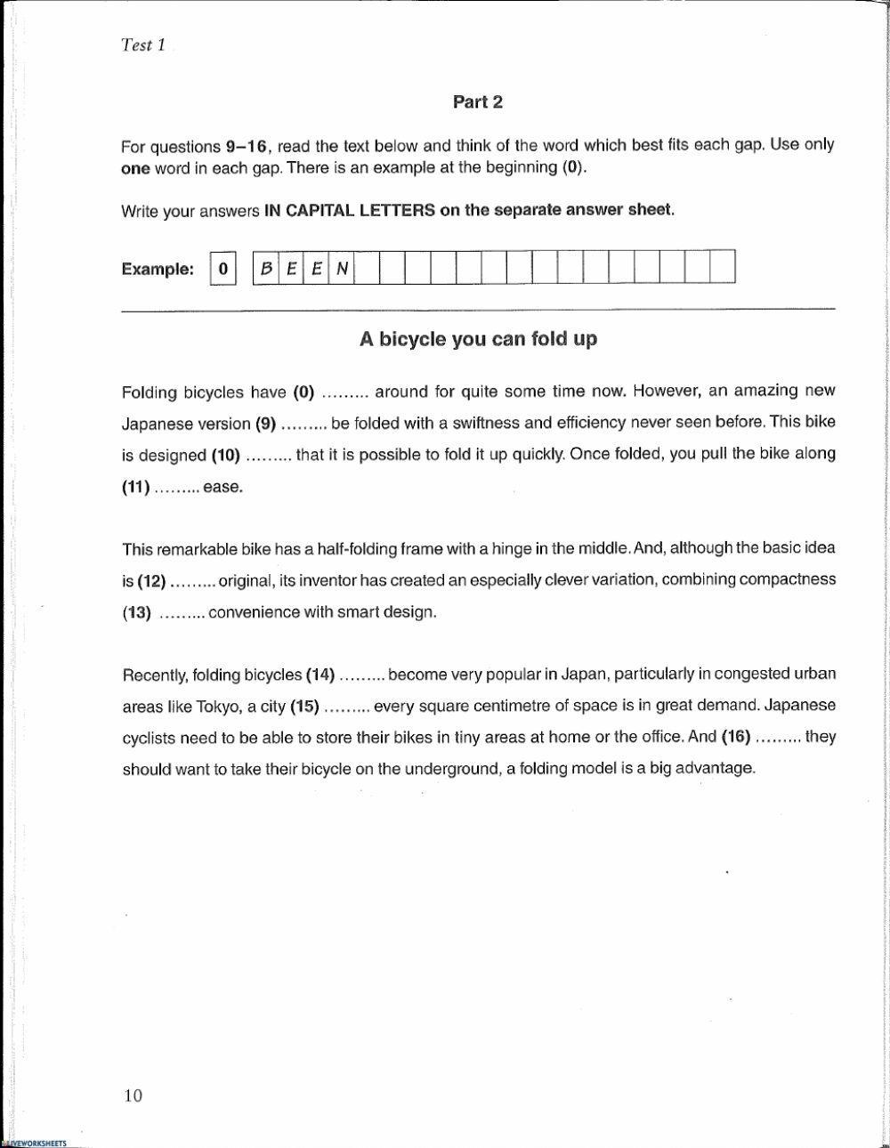 FCE Practice Te… | Free Interactive Worksheets | 92390