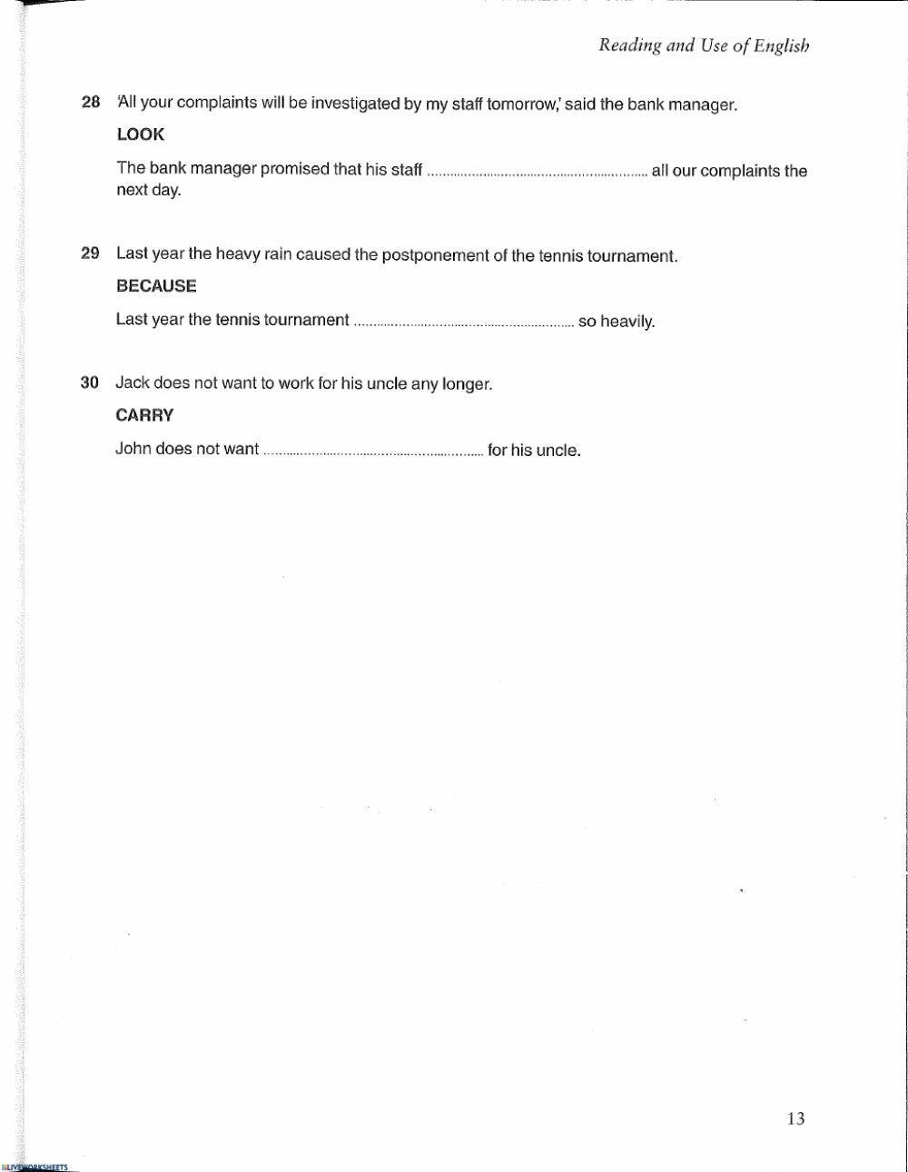 FCE Practice Te… | Free Interactive Worksheets | 92390