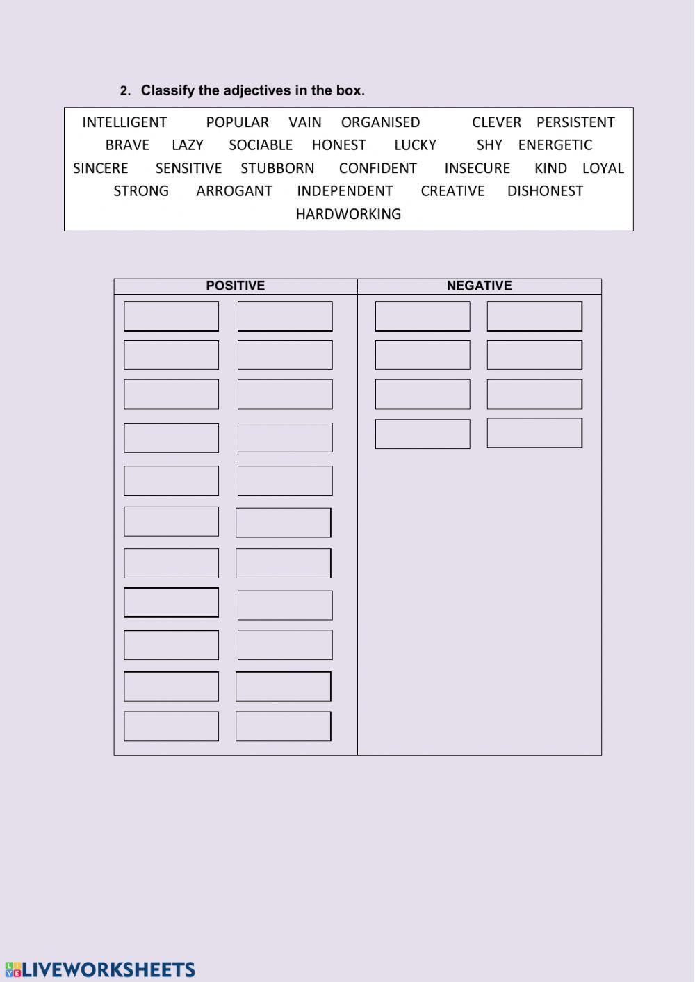 teacherlauraurbano | Adjectives 91713 | LiveWorksheets