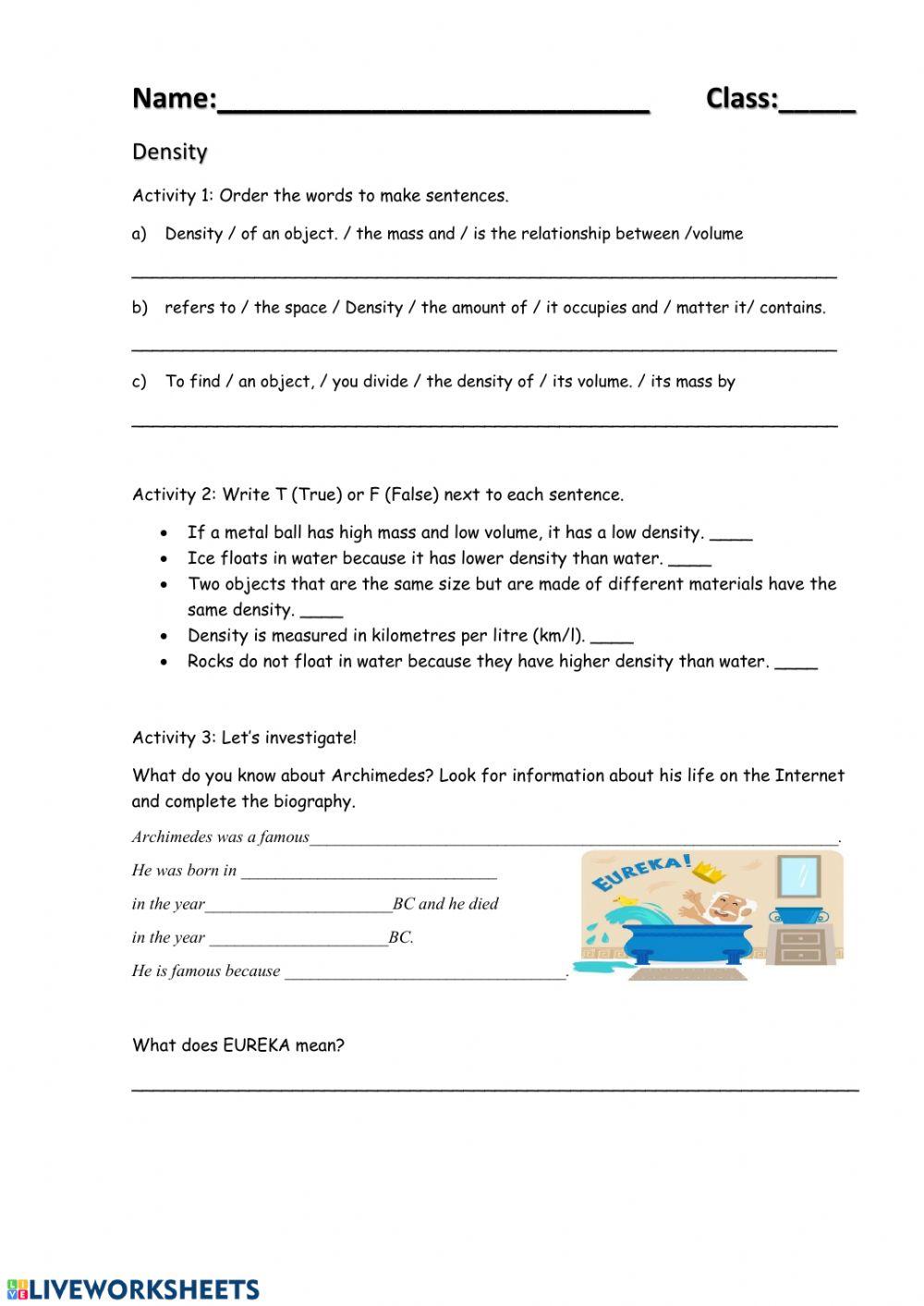 density science sentence