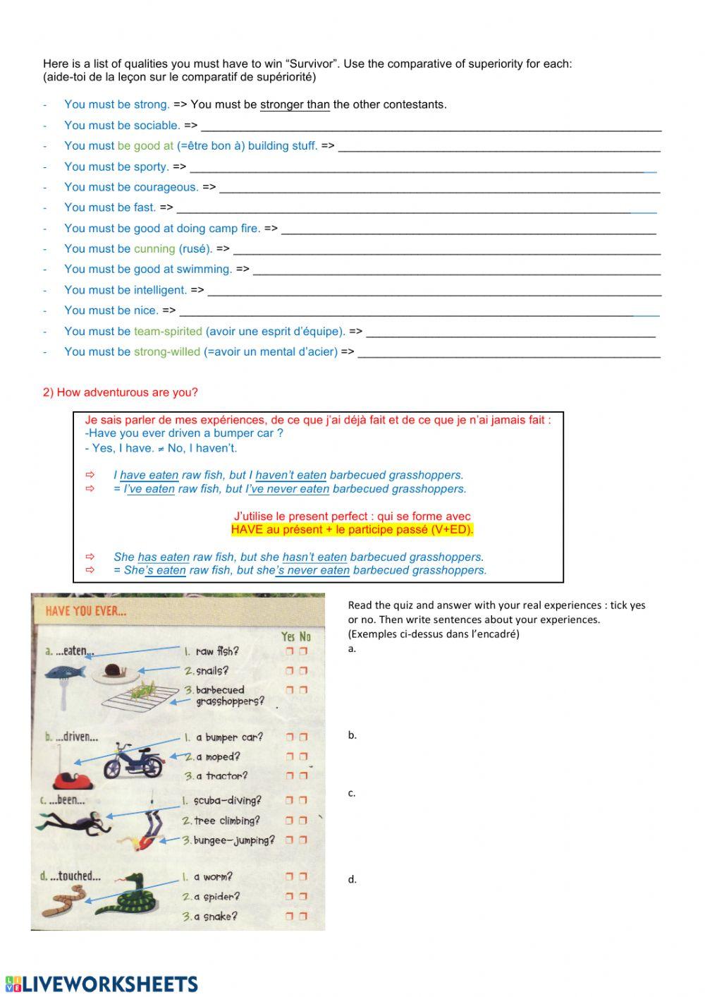 Unit 6 Survivor… | Free Interactive Worksheets | 93396