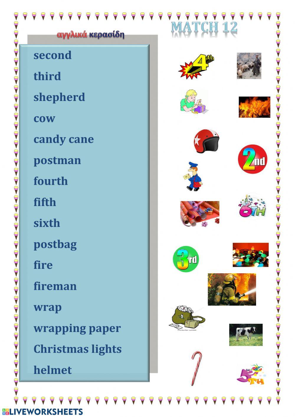 Junior Match 12 worksheet | Live Worksheets