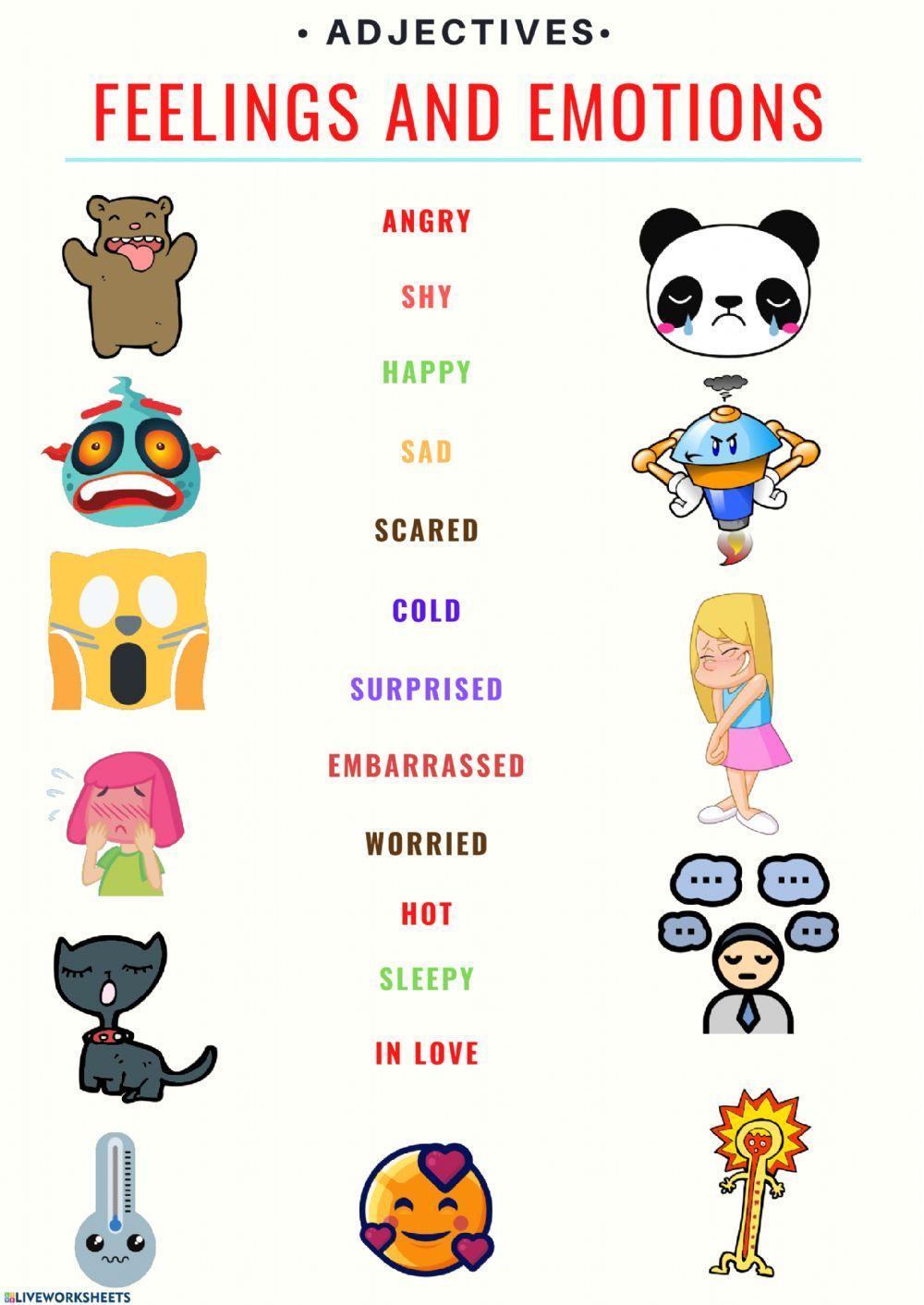 Feelings and em… | Free Interactive Worksheets | 93724