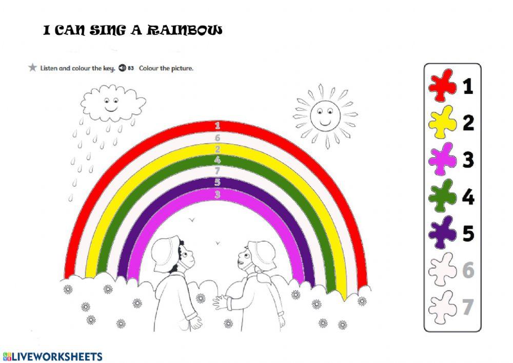 sing a rainbow | Free Interactive Worksheets | 5462072