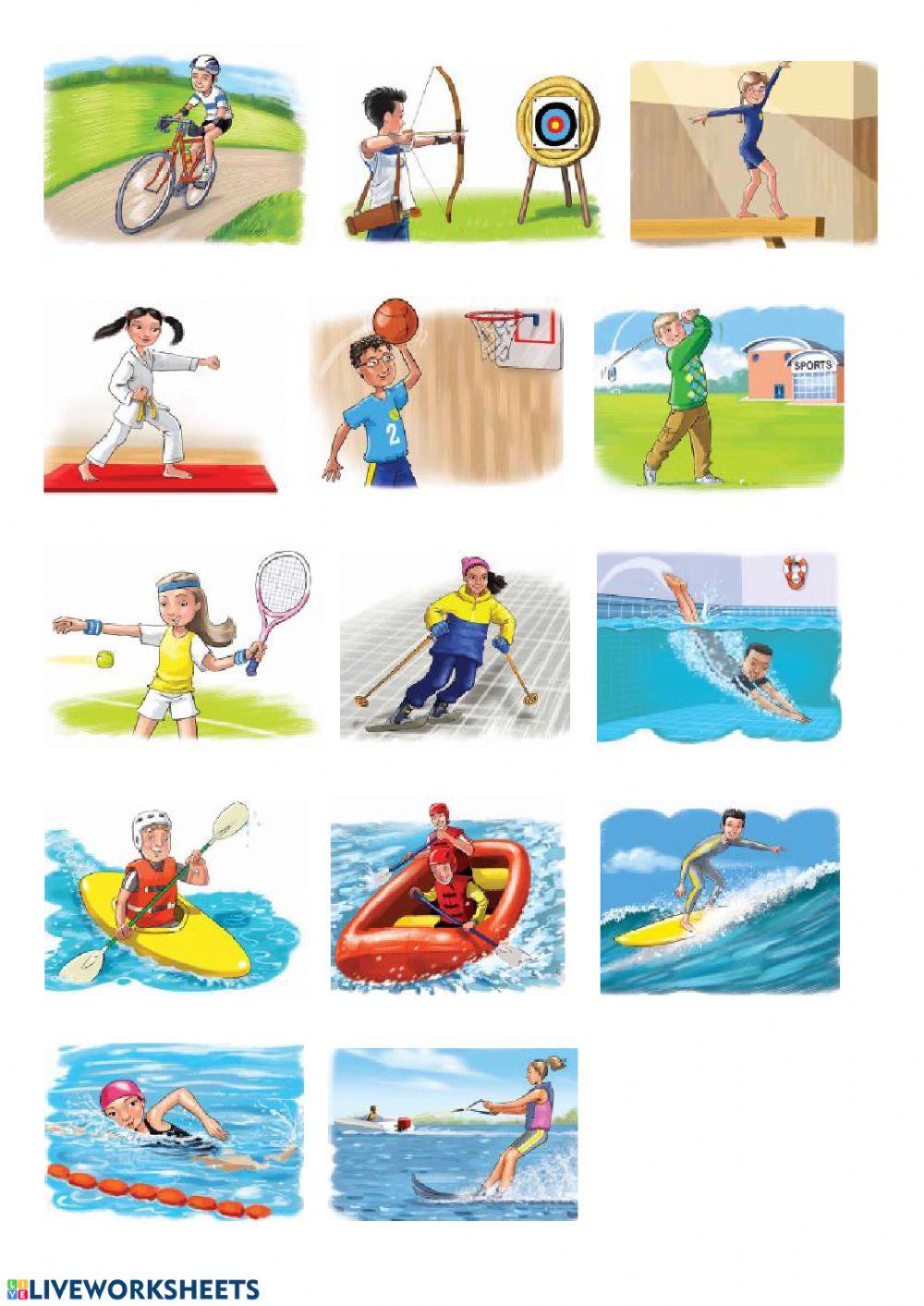 Sports online exercise for 4 | Live Worksheets