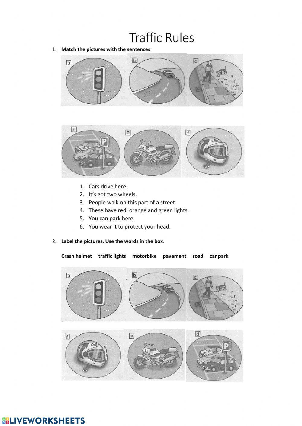 Traffic Rules Worksheet Live Worksheets traffic-rules-worksheet-live-worksheets