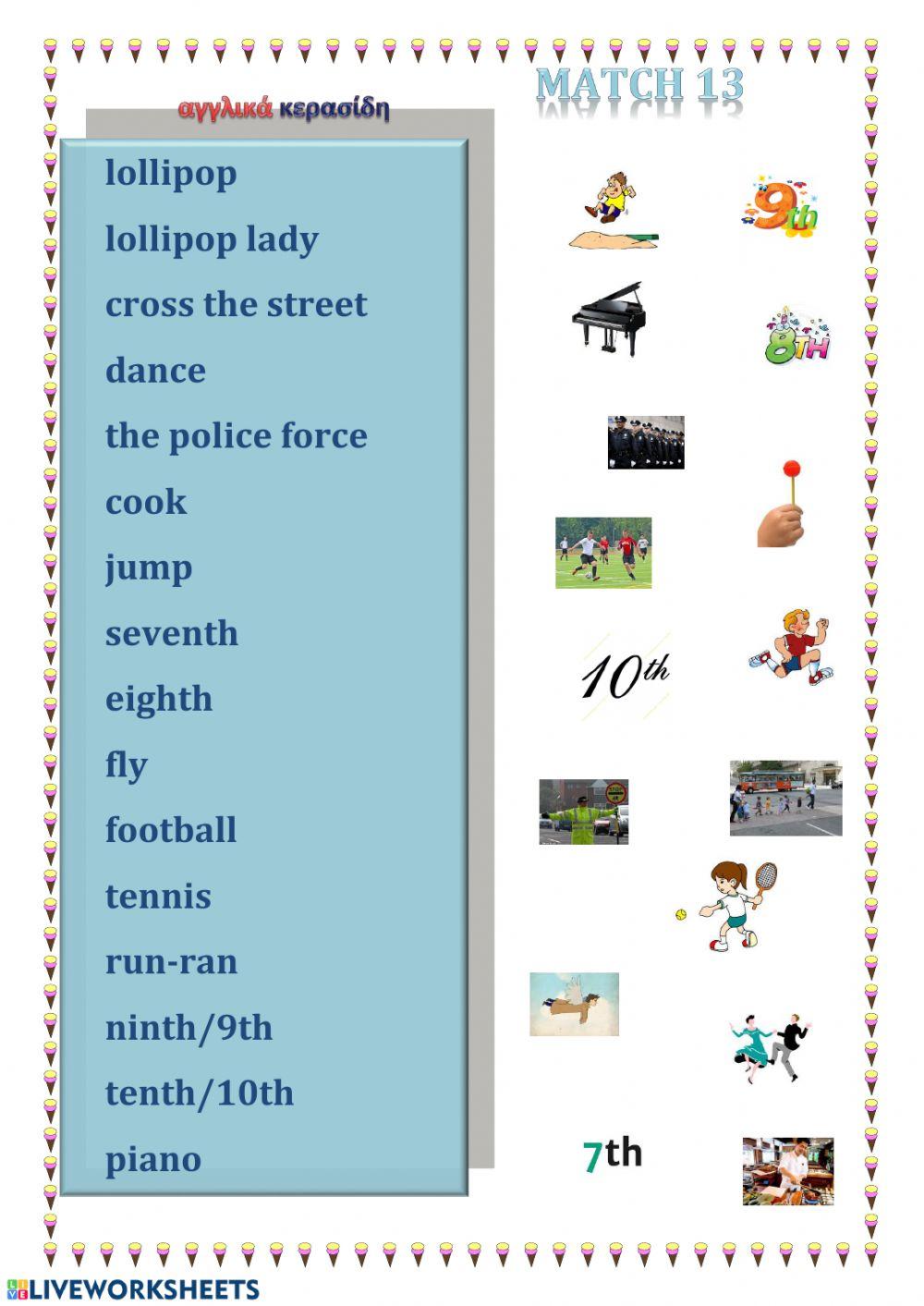 Junior Match 13 worksheet | Live Worksheets