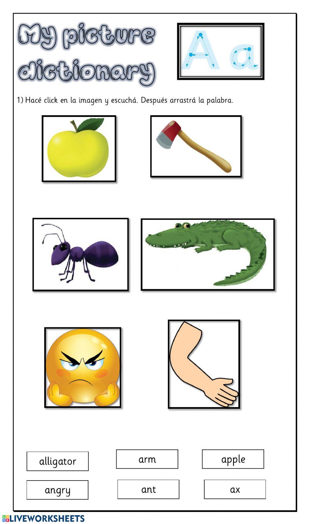 Picture dictionary A worksheet | Live Worksheets