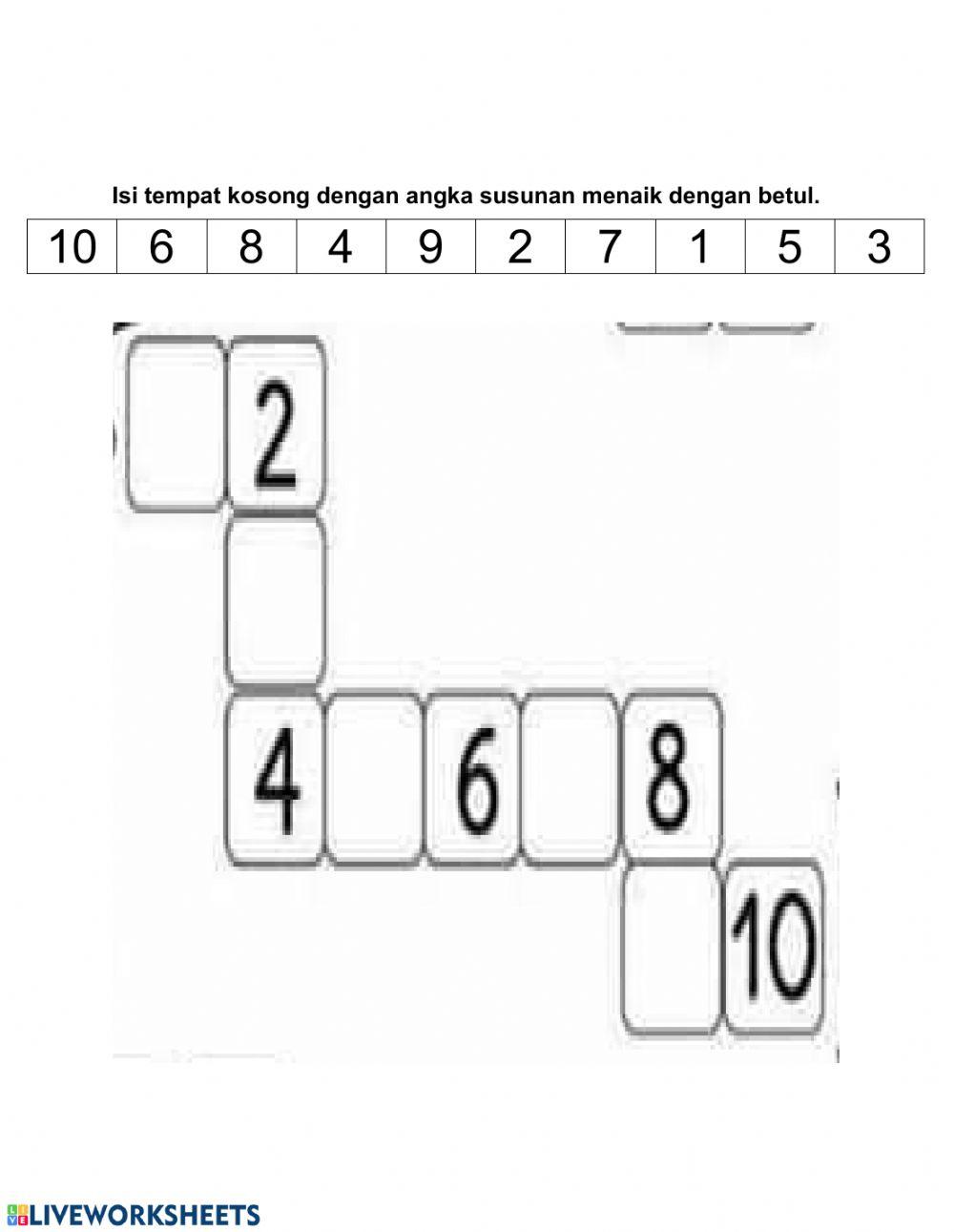 Angka menaik 2-3 worksheet | Live Worksheets