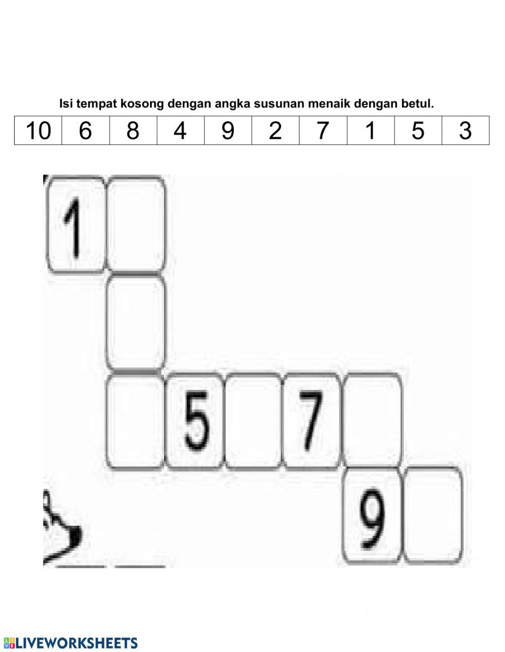 Angka menaik 3-3 worksheet | Live Worksheets