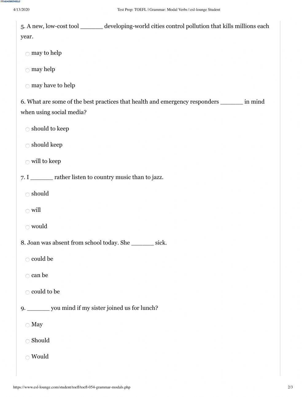 Grammar: Modal Verbs worksheet | Live Worksheets