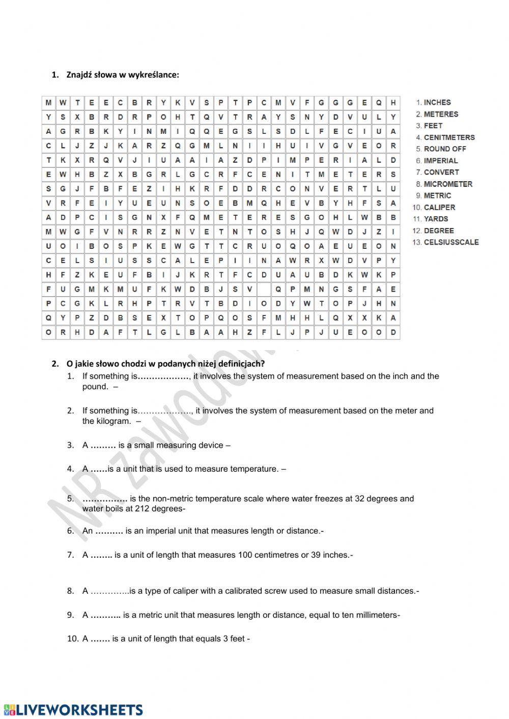 Electricians worksheet | Live Worksheets