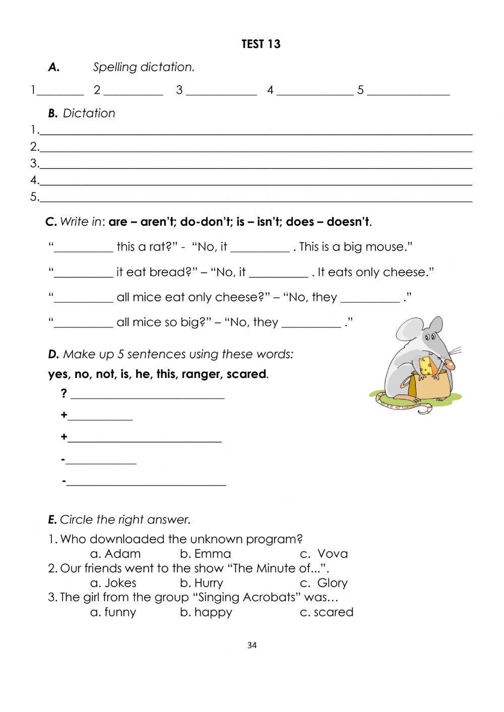 Test 13 | Free Interactive Worksheets | 96160