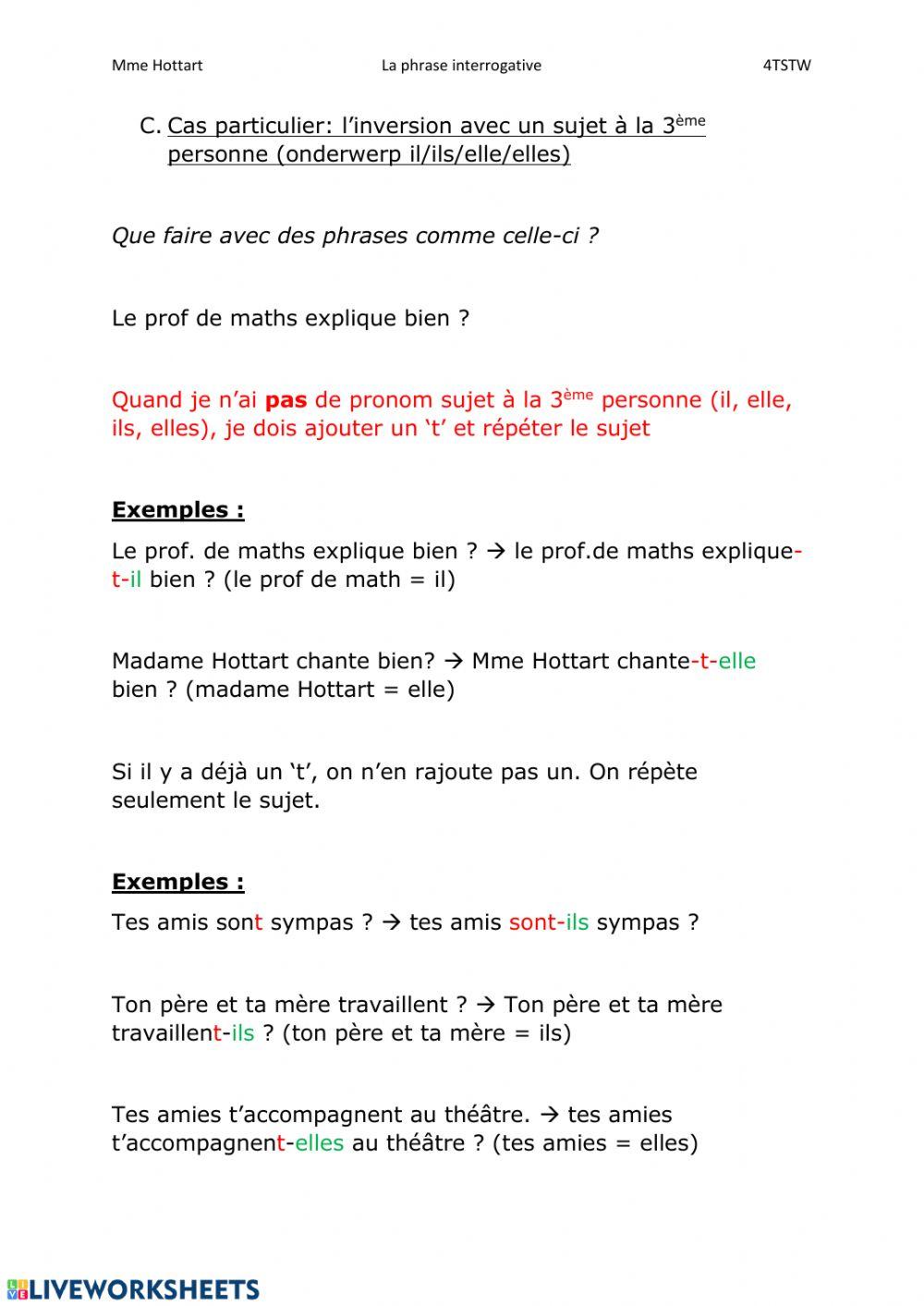 La phrase interrogative: théorie et pratique. 5465966