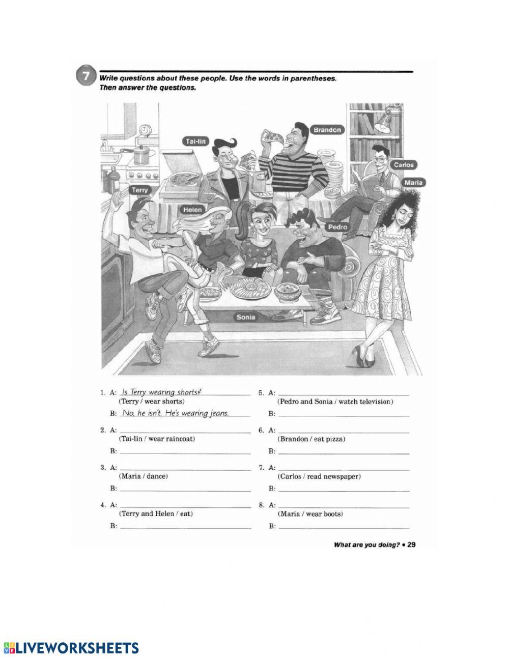 Presente Continuo interactive worksheet | Live Worksheets