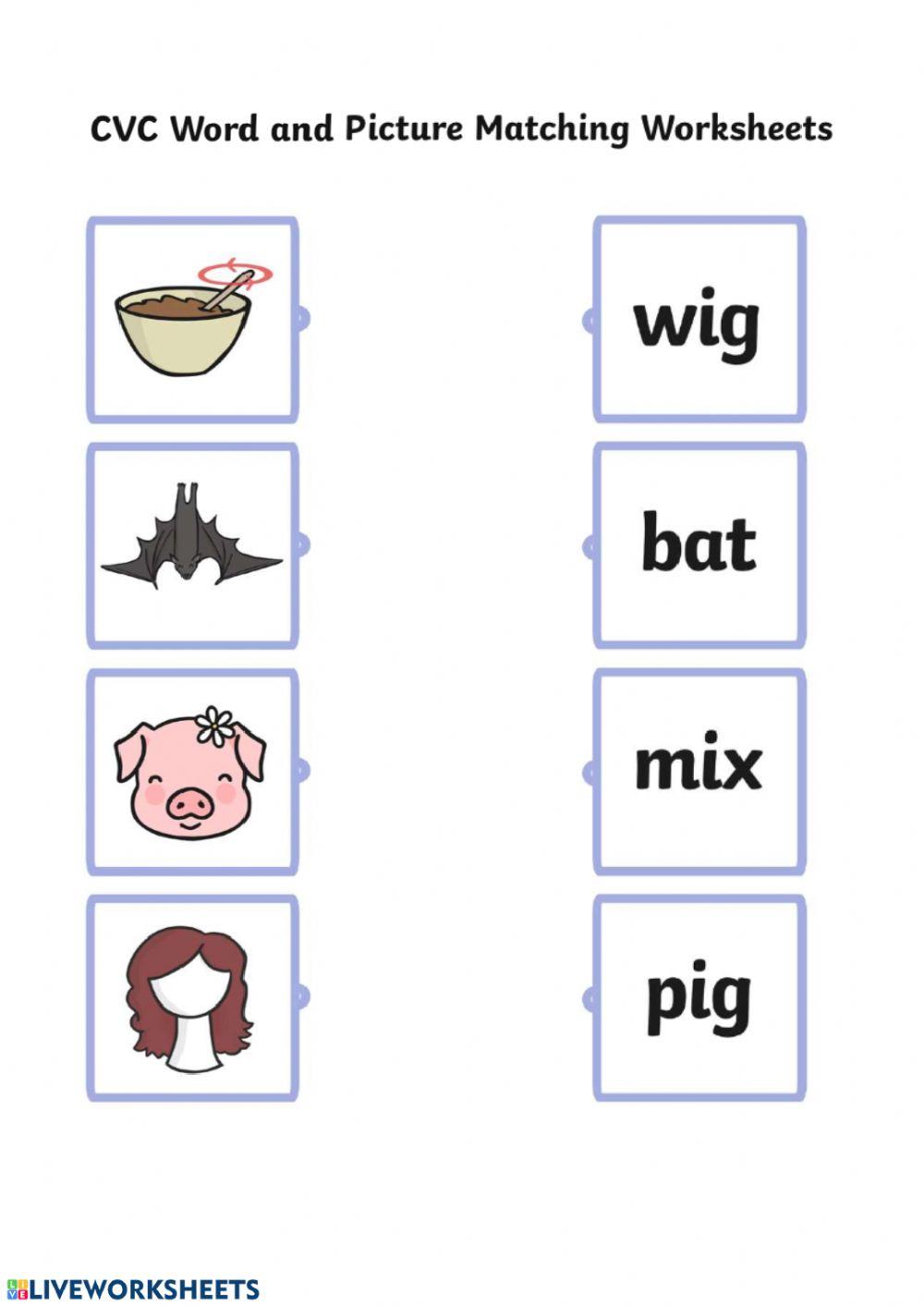 Cvc words 2 worksheet | Live Worksheets