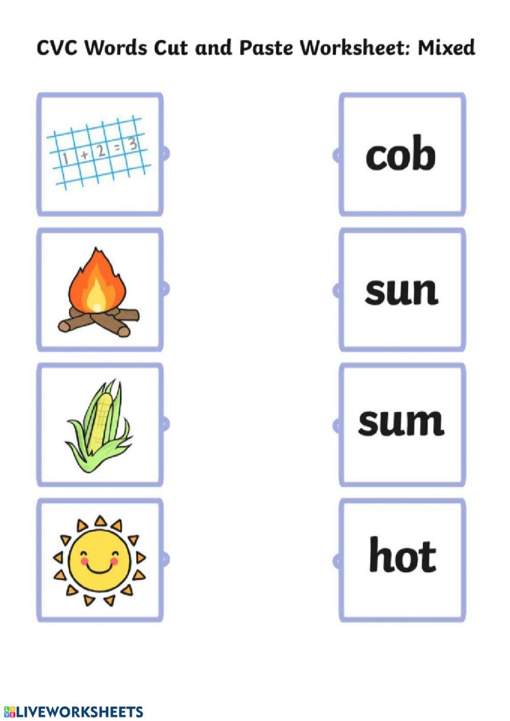 CVC words 5 96735 | Adifabrizio | Live Worksheets