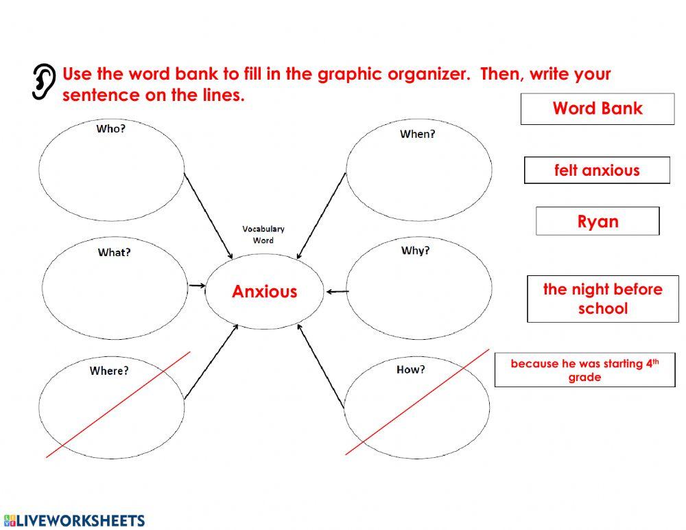 Anxious Super Sentence worksheet | Live Worksheets