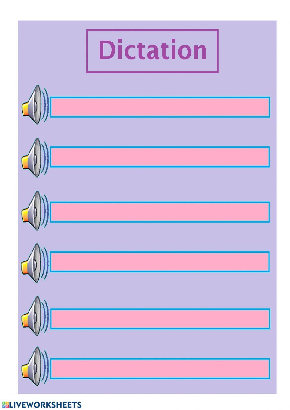 Dictation exercise for 2º | Live Worksheets