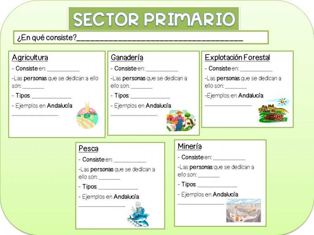 Sector primario online worksheet | Live Worksheets