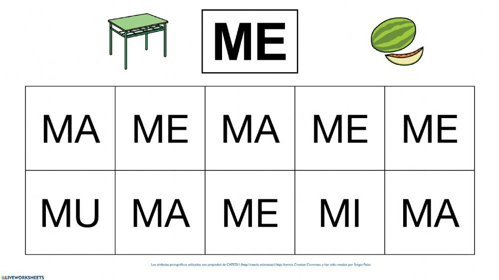 Lectura sílabas M | aulacilmontgo | Live Worksheets